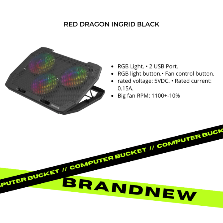 Red Dragon Ingrid Black cooling fans | Lazada PH