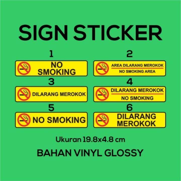 Sticker Stiker DILARANG MEROKOK Label NO SMOKING AREA Vinly ANTI AIR ...