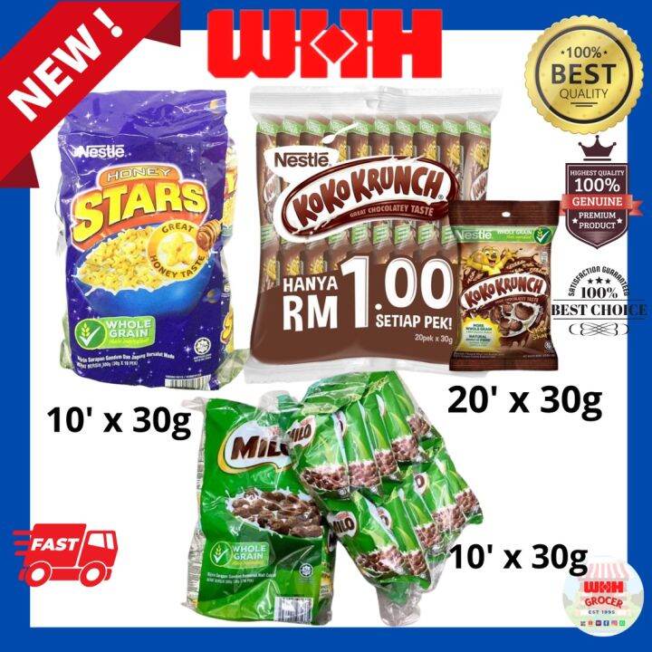 Nestle Cereal Biscuit - Koko Krunch 30g x 20' / Honey Star 30g x 10' / Milo 30g x 10' (HALAL ...