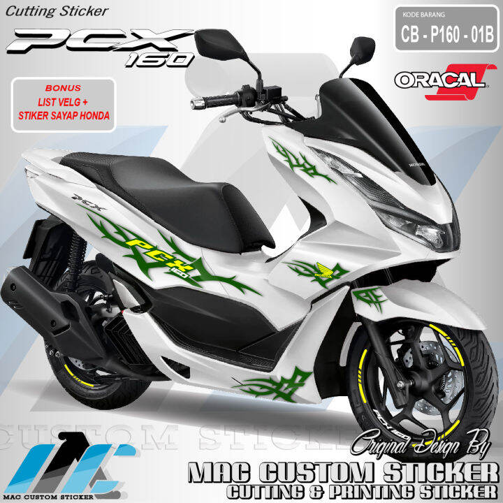 STRIPING PCX 160 - CUTTING STICKER HONDA PCX 160 - STIKER PCX 160 PUTIH ...