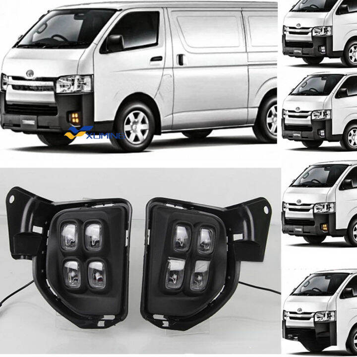 For Toyota HIACE 2014-2020 Refitted LED Front Fog Lamp 4-eye Fog Lamp ...