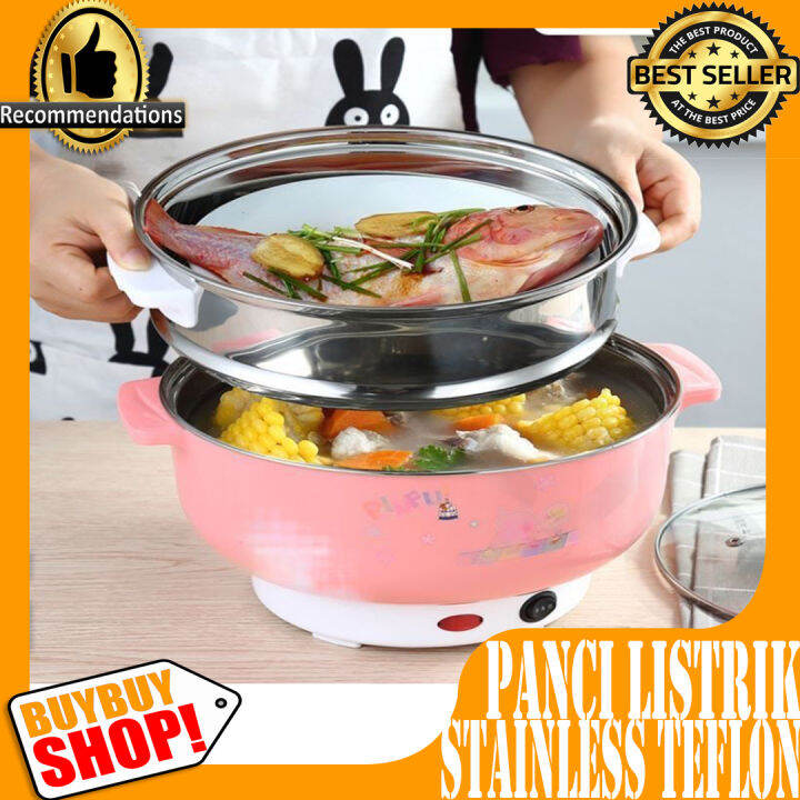 Panci Listrik Frying Pan Elektrik Free Kukusan Stainless Teflon ...