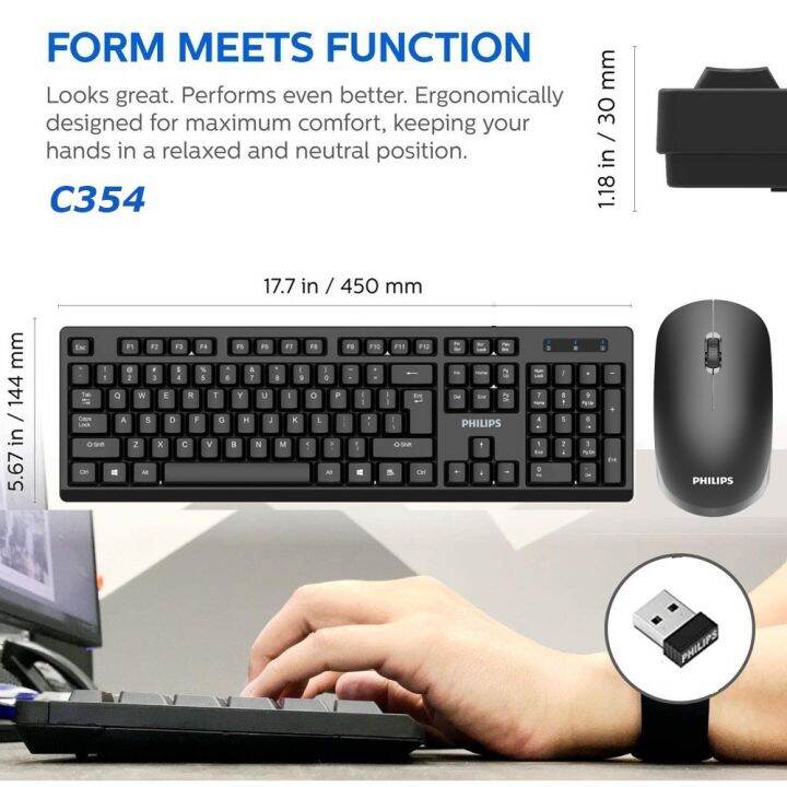 rakk keyboard Philips C315C354N520 wireless silent keyboard and mouse ...