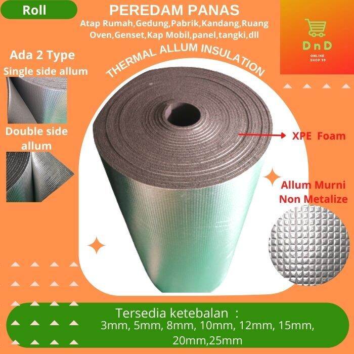 Peredam Panas Atap Rumah 25mm x 1M x 25 M,Dinding, Gedung,Pabrik ...