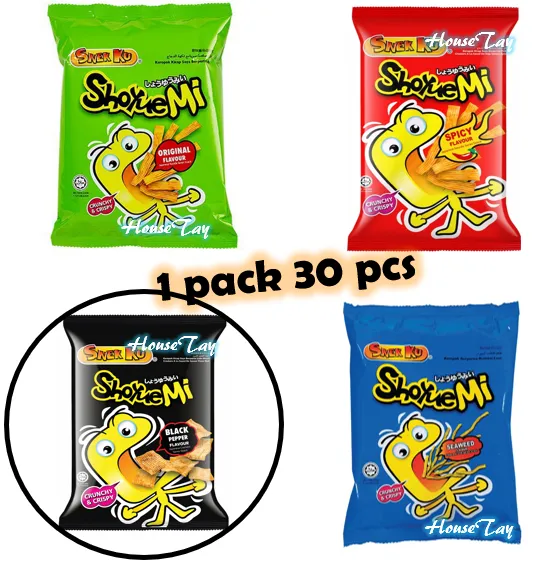 SnekKu ShoyueMi Japanese Noodles Series Snack 30's x 16g (Black Pepper ...