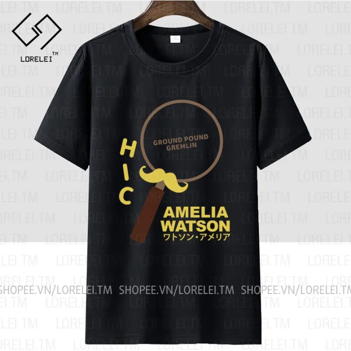 Short-sleeved Hololive Amelia Watson T-Shirt (Black) | Lazada PH