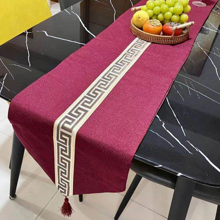 Table Runner 4,6,8 seater New Chinese Style Cotton and Linen Hotel ...
