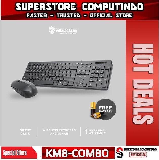 Rexus KM8 Wireless Keyboard Mouse Combo | Lazada Indonesia