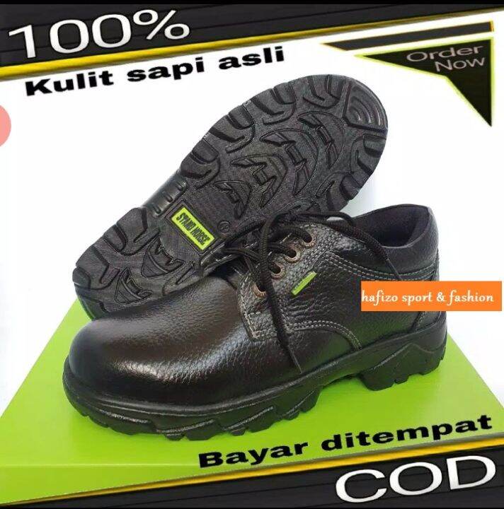 SEPATU SAFETY YG UJUNGNYA BESI BAJA STAND HORSE UNTUK PROYEK / SPG SPBU ...