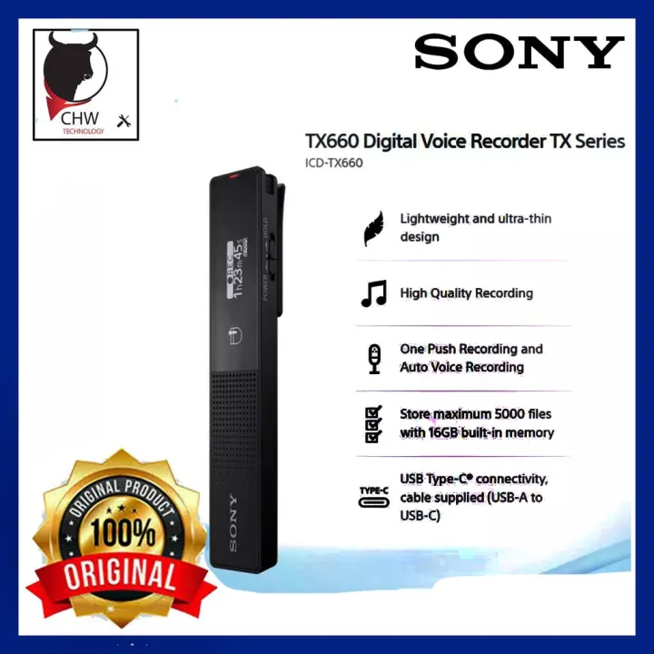 SONY ORIGINAL MALAYSIA STEREO IC RECORDER 16GB ICD TX 660 | Lazada