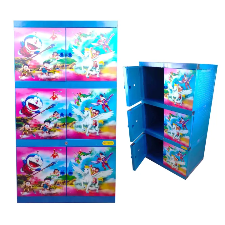 Superstar 3 layer cartoon character Drawer family locker type storage ...