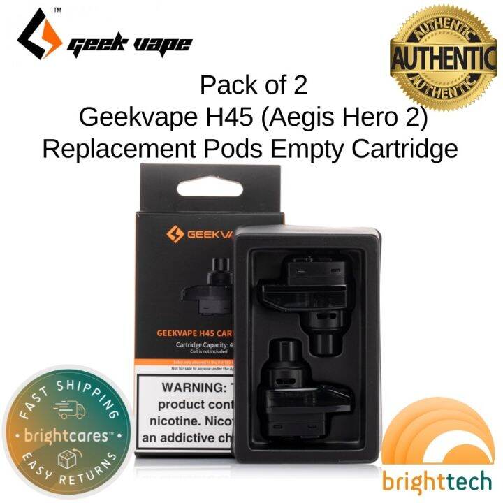 Geekvape H45 Aegis Hero 2 Pod Replacement Empty Cartridge Authentic ...
