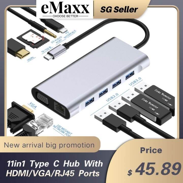 USB C Type C Hubs Adapters 11in1 mobile phone and computer converters ...