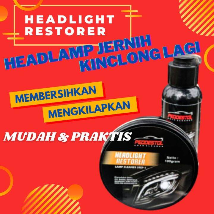 HeadLight Polish Pembersih Kaca Lampu Mobil Restorer Pengkilap Lampu ...