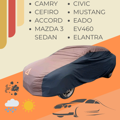 CAR COVER #1S: CAMRY - NISSAN CEFIRO - HONDA ACCORD - MAZDA 3 SEDAN - HONDA CIVIC - FORD MUSTANG ...