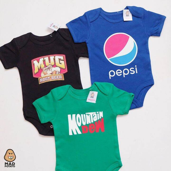 MAD POTATO COKE COCA-COLA PEPSI FANTA SPRITE Softdrinks Soda Onesies ...