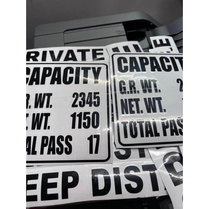 L300 or H100 Capacity Sticker with Private and Not For Hire | Lazada PH