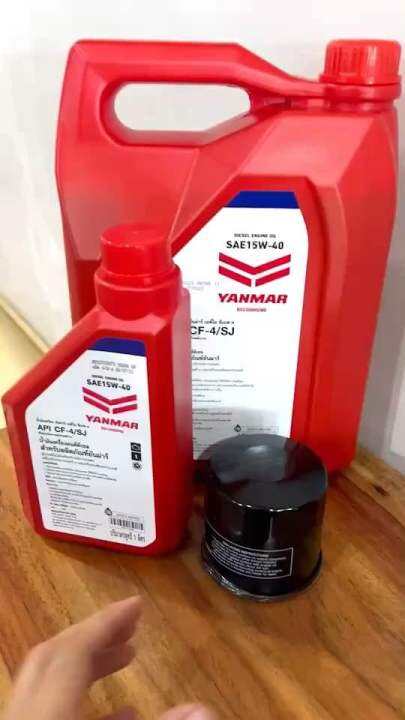 ชุดเปลี่ยนถ่ายน้ำมันเครื่อง+ กรองน้ำมันเครื่อง ขนาด 6 ลิตร น้ำมันเครื่องยนต์ดีเซล SAE 15W-40 CF ...