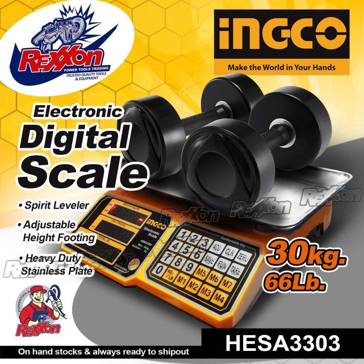 INGCO 30kg Electronic Digital Scale / Lithium-Ion Scale HESA3303 Rexxon ...