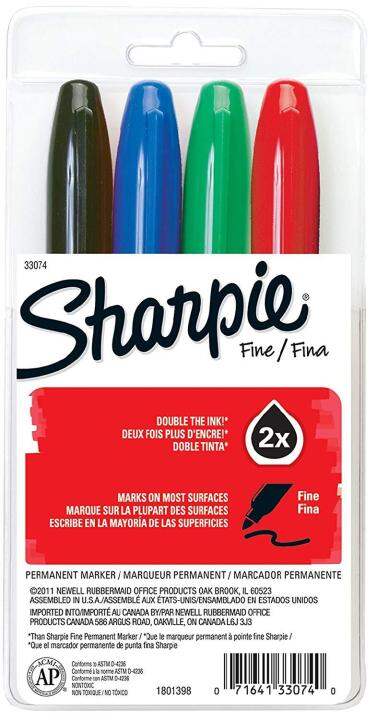 Sharpie 33074 Super Permanent Markers, Fine Tip, Assorted Colors, 1 ...