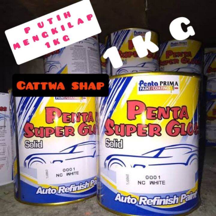 cat penta super glossy white putih mengkilap cat motor dan mobil ...