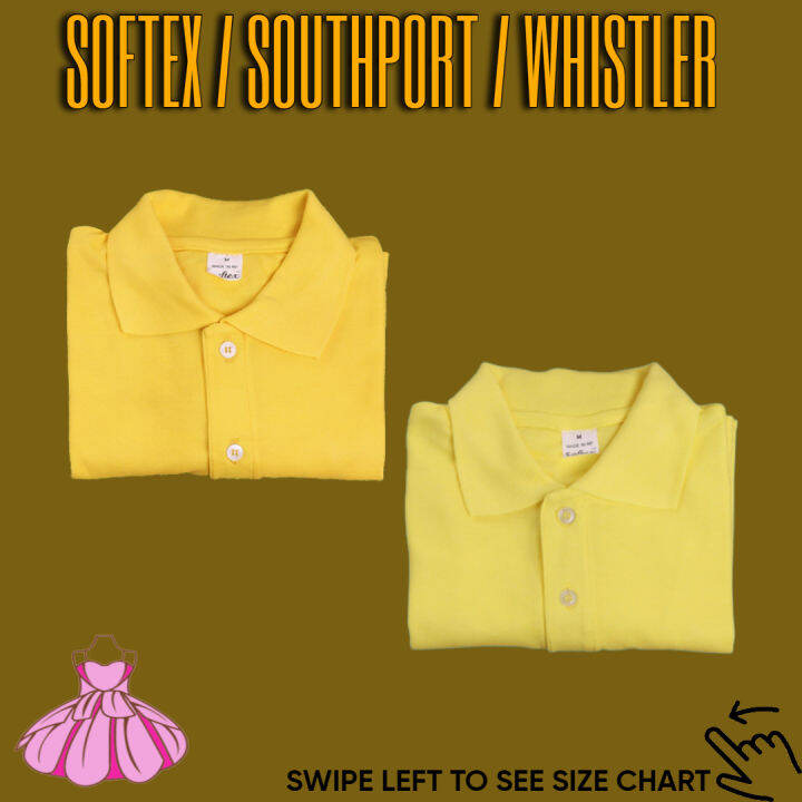 PLAIN POLO SHIRT UNISEX SOFTEX/SOUTHPORT/WHISTLER YELLOW GOLD | Lazada PH