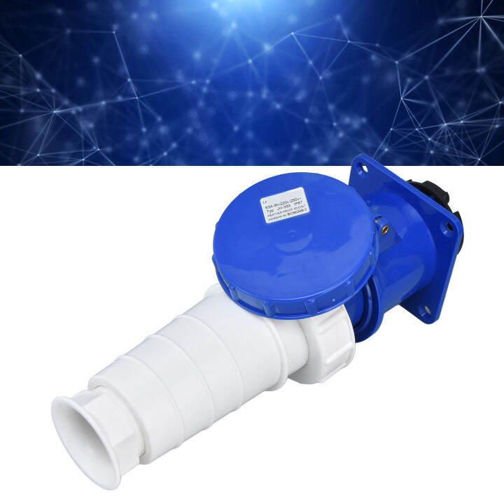 Waterproof Socket 2P+E 3 Phase 3 Pin Industrial Plug Port for 6-16mm² ...