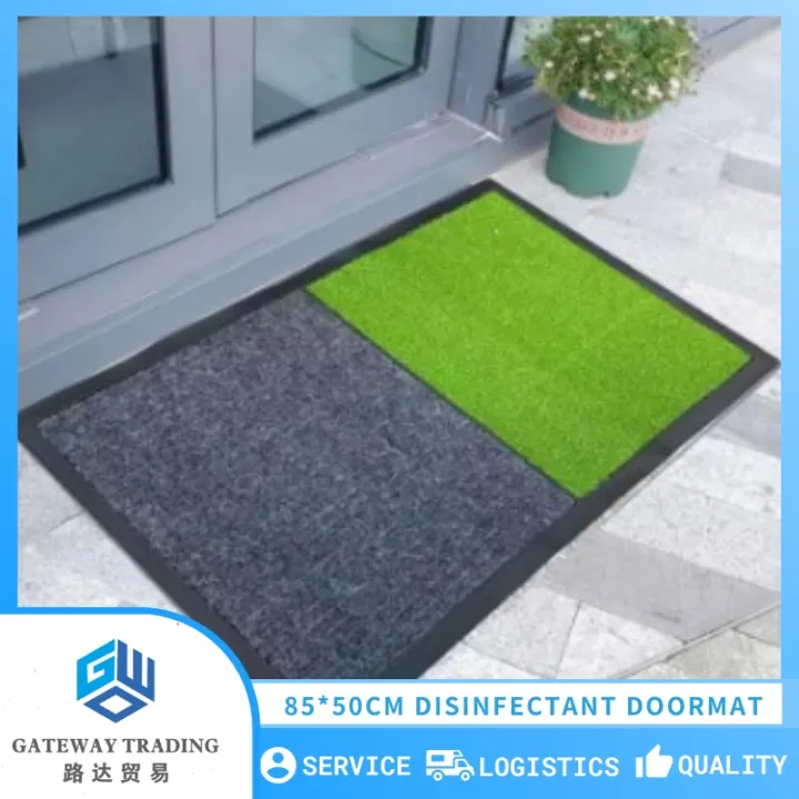 2in1 Wet and Dry Disinfecting Mat Front Door Foot Sanitizing Rubber ...