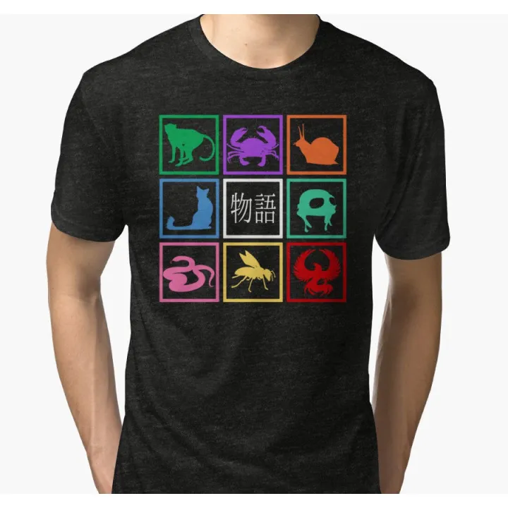 Monogatari New Short Sleeve T-Shirt Men's Black | Lazada PH