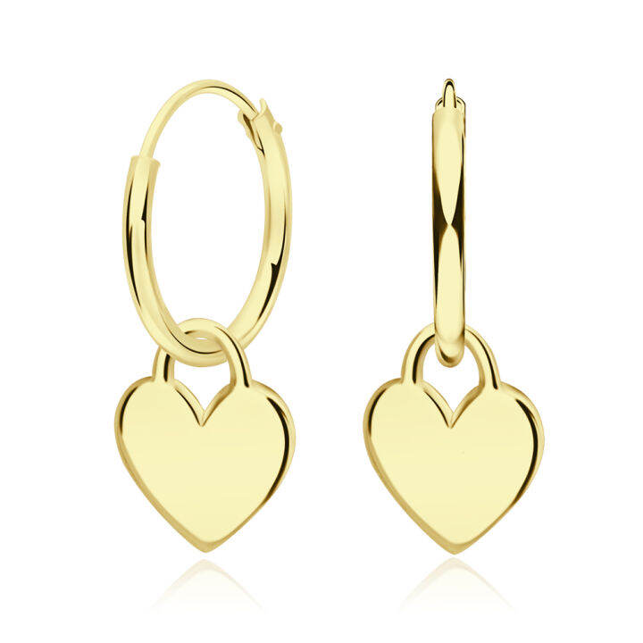 100% PURE 925 SILVER HOOP EARRING HEART SHAPE | Lazada.co.th