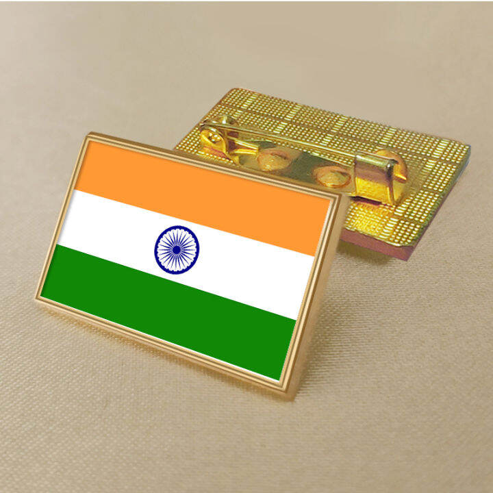 India flag pin 2.5*1.5cm zinc die-cast PVC colour coated gold ...
