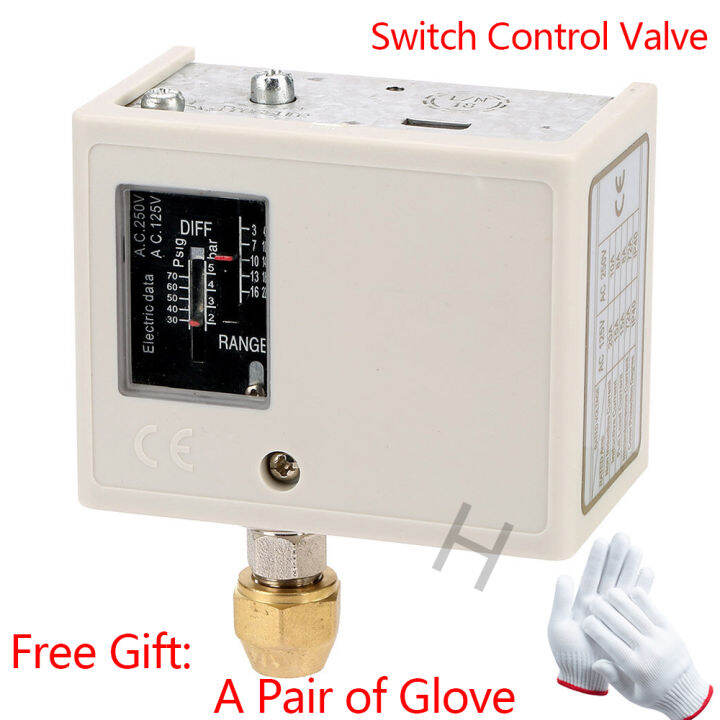 【Free Golves】Electronic 24V~380V Pressure Control Switch Air Water Pump ...