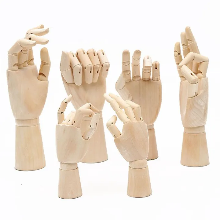 【COD】Wooden Right Left Hand Model Mannequin Artist Sketch Draw Models ...