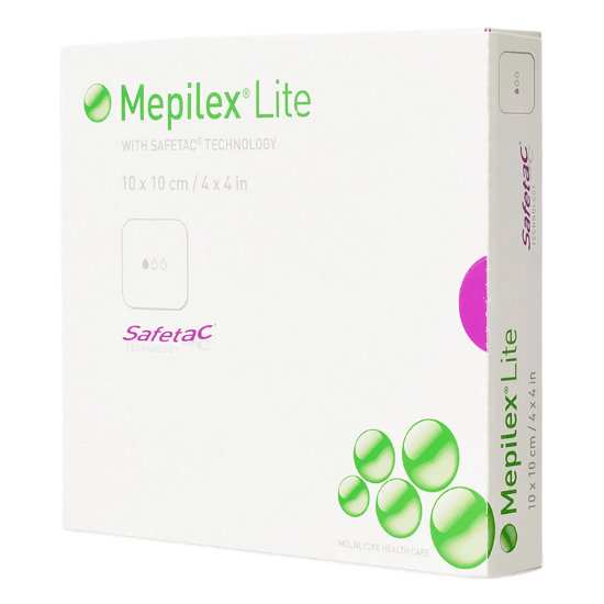 Mepilex Lite Soft Silicone Foam Dressing 4" x 4" (10 x 10cm). Pack of 5 ...