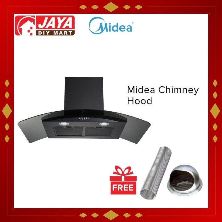 Midea MCH-90MV1/MCH-90MV3 Chimney Hood + 1x Ducting Hose and Cap Jaya ...