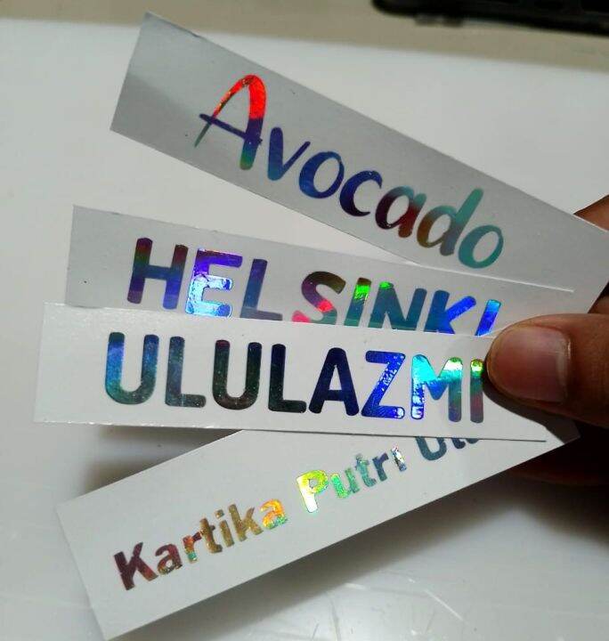 Bisa Request Nama Custom Stiker Cutting Nama Hologram | Lazada Indonesia