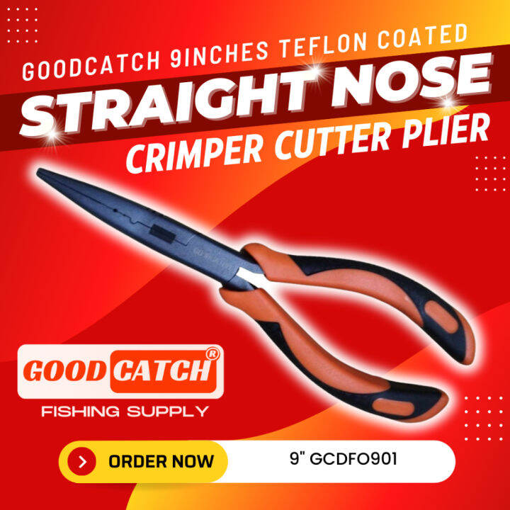 GoodCatch GC 9" Teflon Coated Straight Nose Crimper Cutter Plier 9 ...