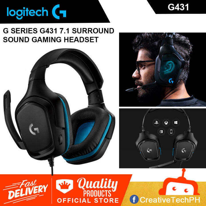 ORIGINAL Logitech G SERIES G431 7.1 SURROUND SOUND GAMING HEADSET | Lazada PH