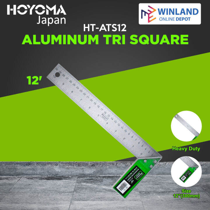 HOYOMA by Winland 12inches Stainless Steel Tri Square Ruler HT-ATS12 ...