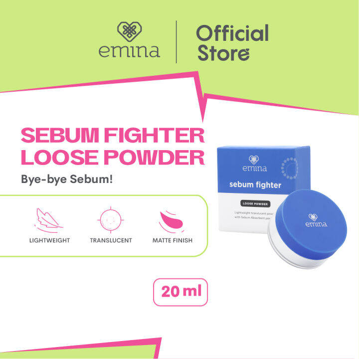 Emina Sebum Fighter Loose Powder 8 g - Bedak Tabur Translucent Matte ...