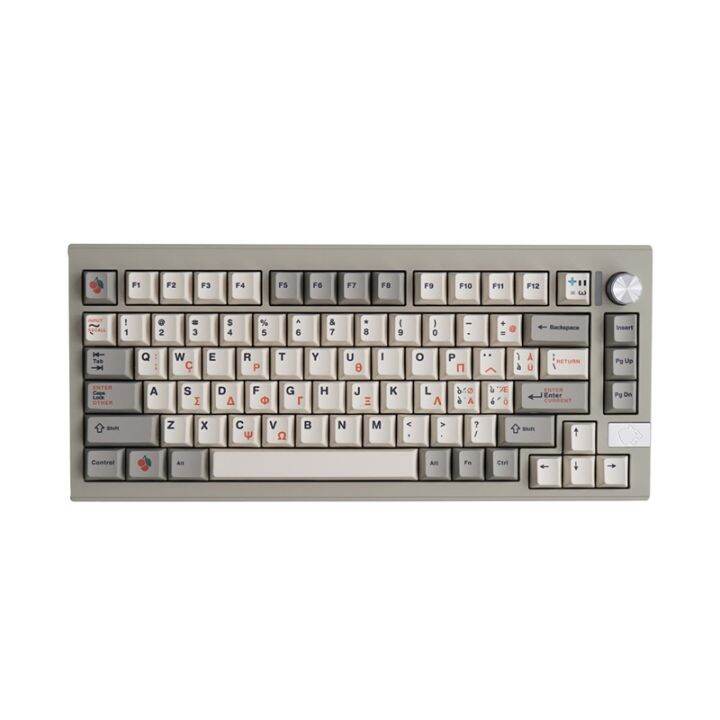Retro 9009 Greek Gray And White Mechanical Keyboard Keycaps 136 Keys ...