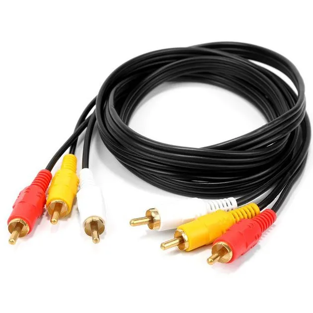 3.5mm to 3 RCA Male AV Video Audio Cable line 1.5M 3.5-3RCA Cable 3.5mm ...