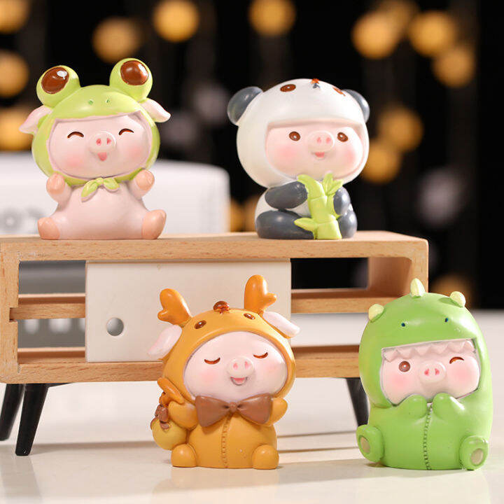 Mô hình heo cosplay thú dễ thương tiểu cảnh, bày bàn làm việc, bàn học ...