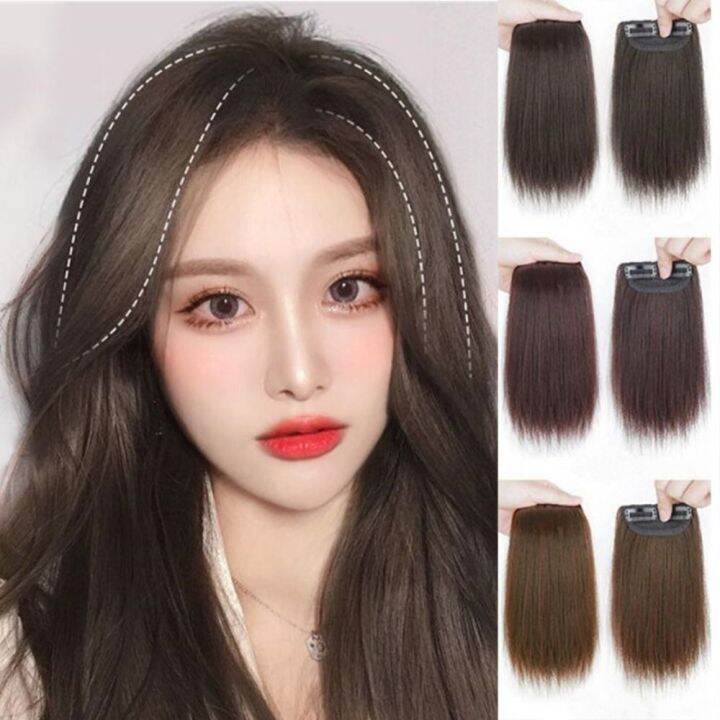 Y2K2ปาร์ตี้สีน้ำตาลคุณภาพสูงเครื่องประดับผมผู้หญิงธรรมชาติจัดแต่งทรงผมผู้หญิงที่ต่อผมด้านบนปกแฮ ...