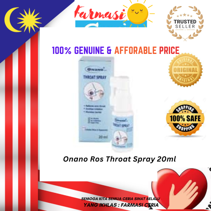 ONANO.ros THROAT SPRAY (20 ml) #sore throat, cough & cold [New Expiry ...