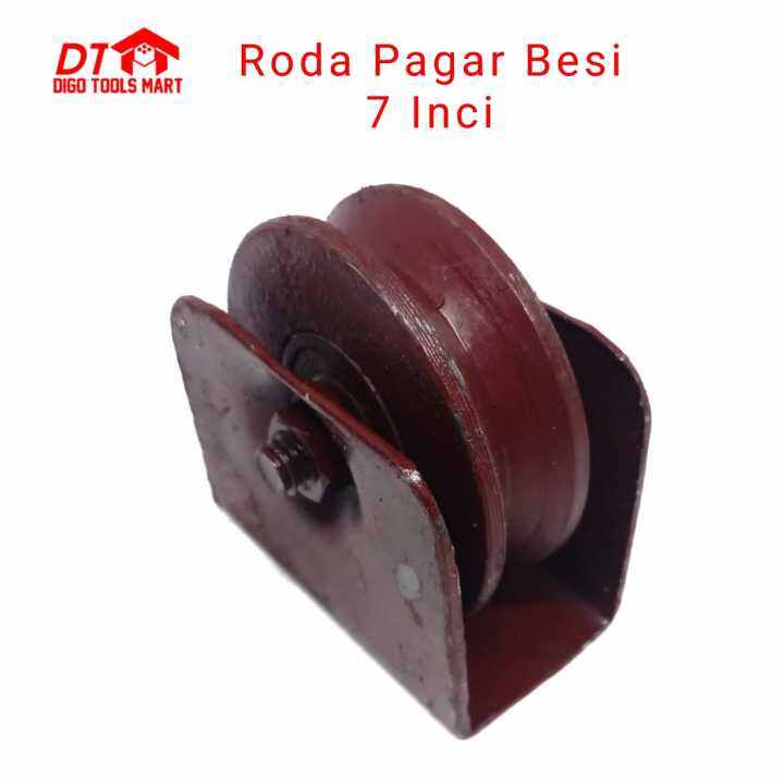 Roda Pagar Besi Bulat Dan Siku ( Lancip ) 7 Inci Roda Rel Besi Cor ...