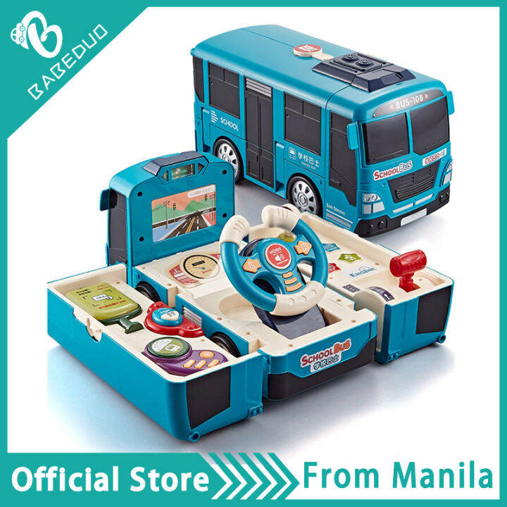 BABEDUO Children's Steering Wheel Bus Baby Puzzle Driving Steering ...