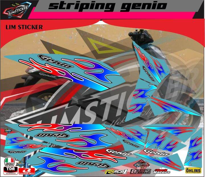 stiker striping vareasi honda genio motif api racing | Lazada Indonesia