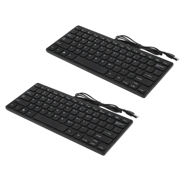 2X Wire Keyboard Ultra-Thin Quiet Small Size 78 Keys Mini Multimedia ...