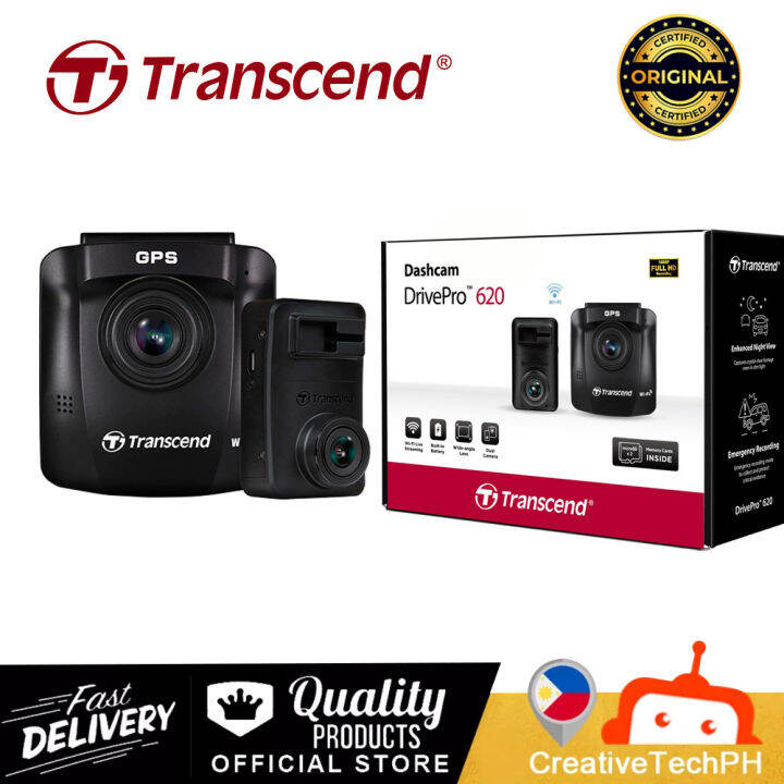 2023 Transcend DrivePro 620 (1440P 2K QHD) Dual Camera Dashcam (Front ...
